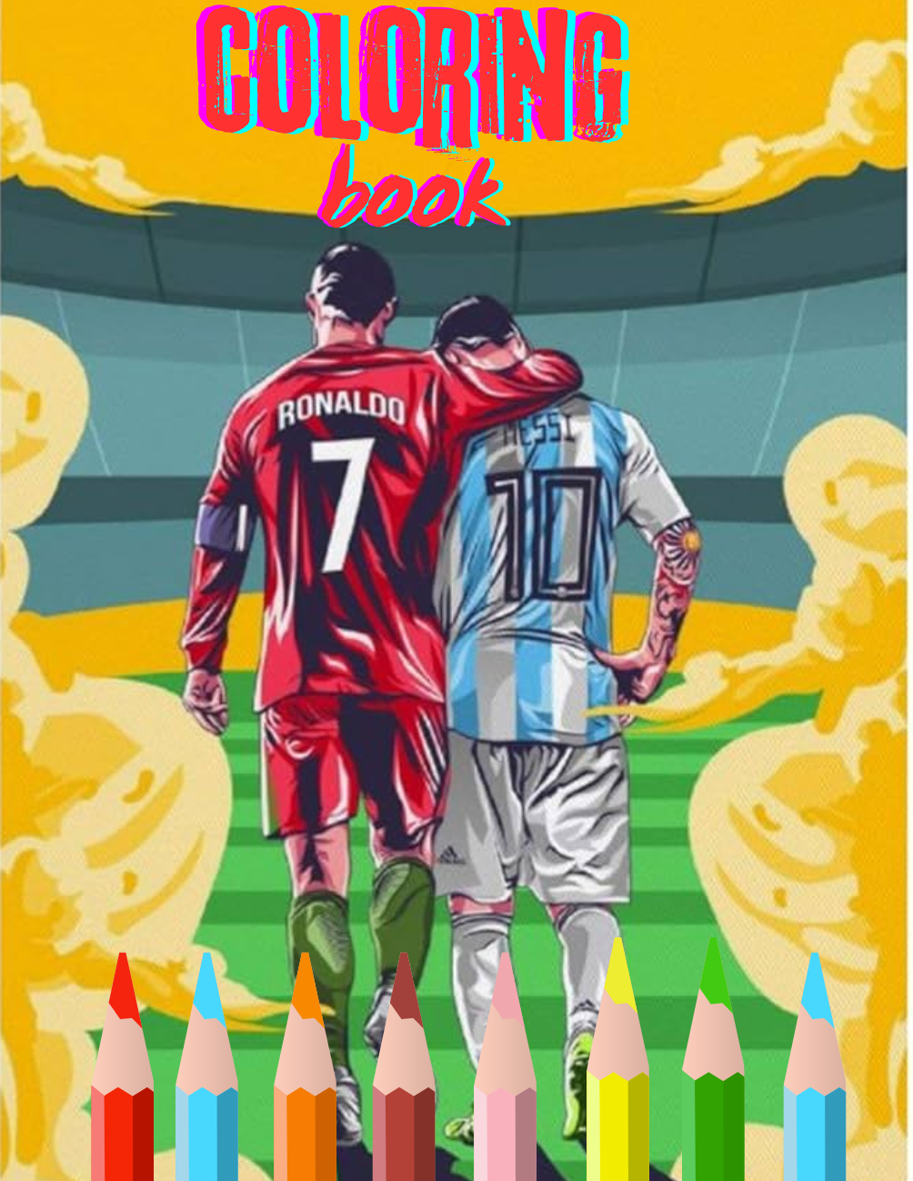 Cristiano Ronaldo and Lionel Messi Coloring page | Inspire Uplift