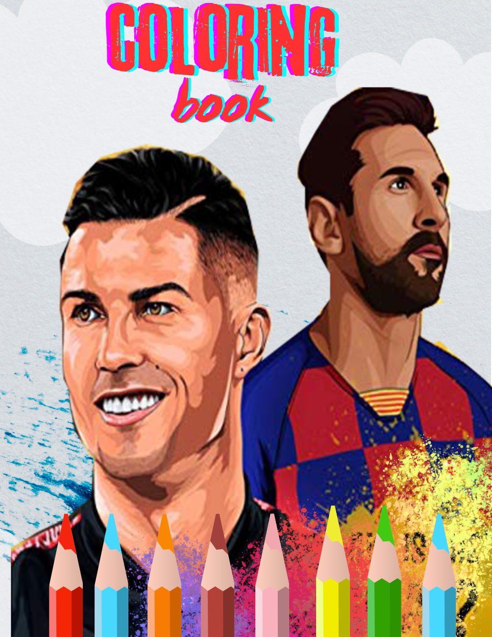 Cristiano Ronaldo and Lionel Messi Coloring page ,printable | Inspire ...