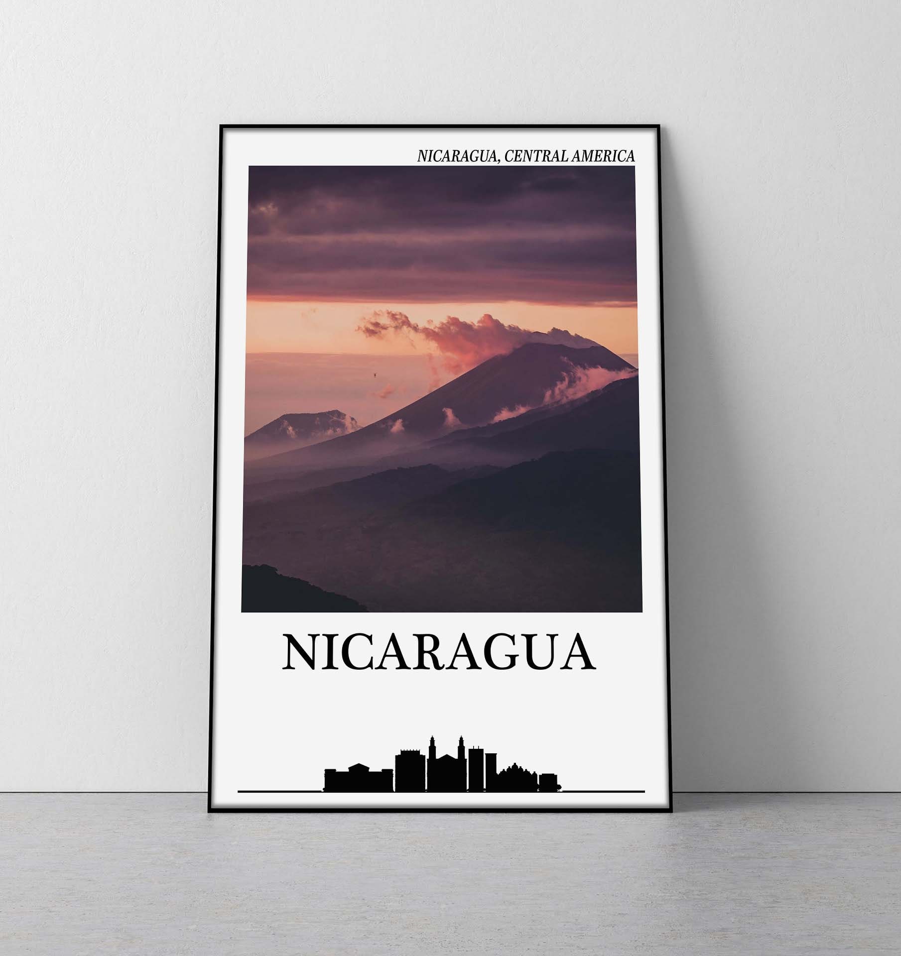Nicaragua poster nicaragua print managua travel poster nica | Inspire ...