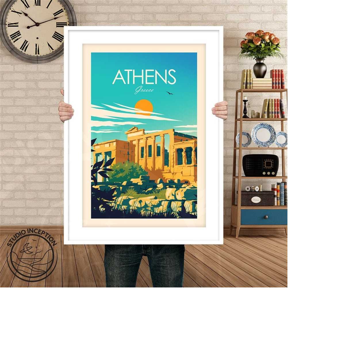 Greece Print, Athens Poster, Acropolis Art Print, Parthenon - Inspire ...