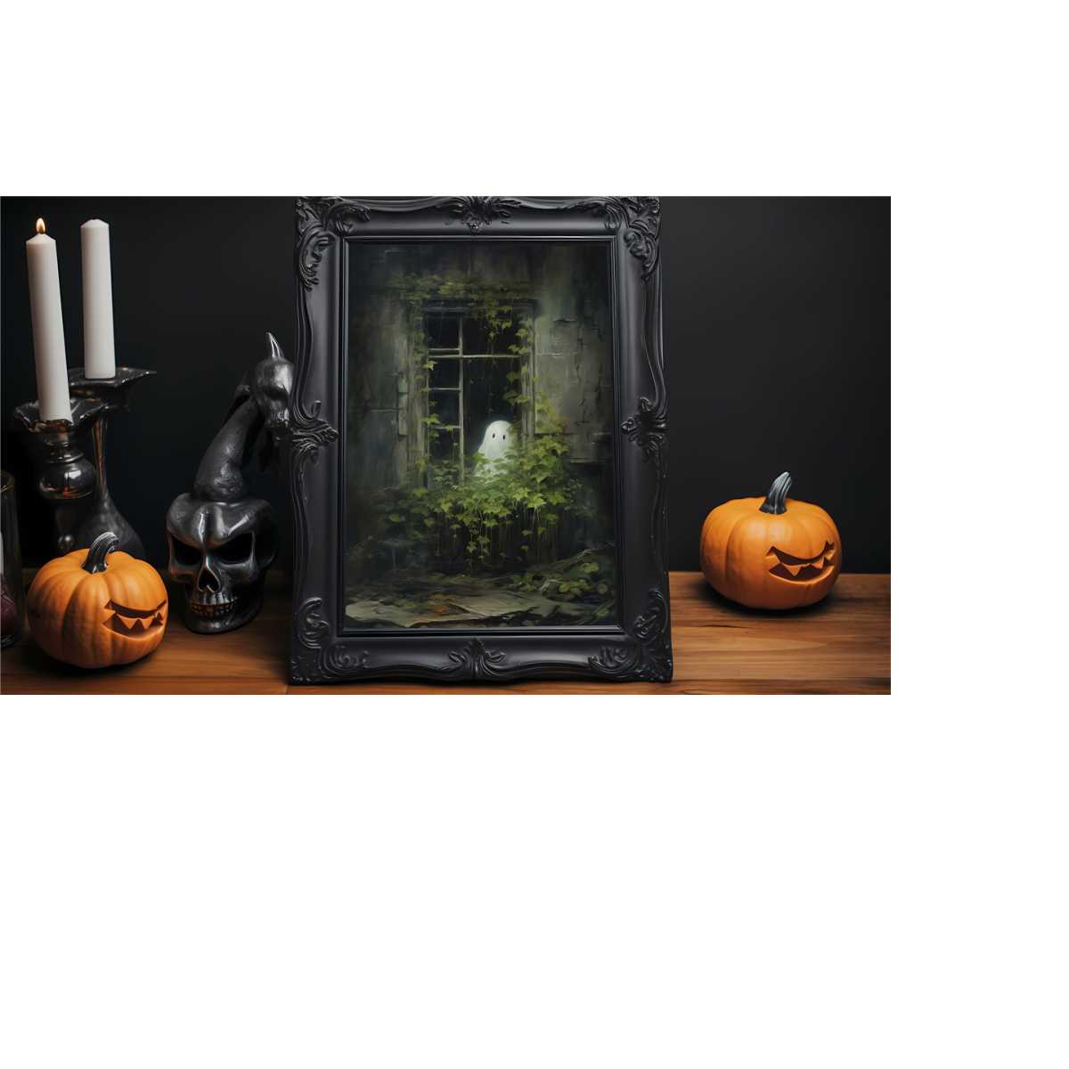 Cute Garden Ghost in Window Print, Victorian Gothic, Dark Ac | Inspire ...