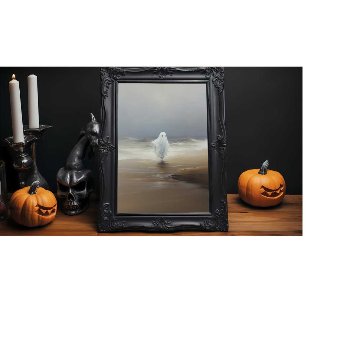Cute Ghost on Beach Print, Victorian Gothic Art, Dark Academ | Inspire ...