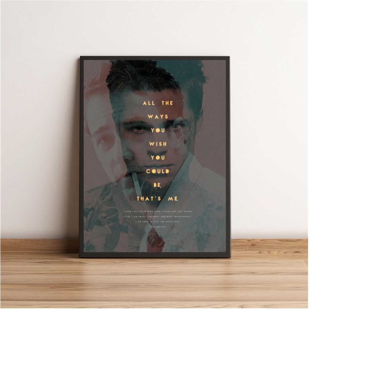 Fight Club Poster, Tyler Durden Poster, Brad Pitt Wall Art, | Inspire ...
