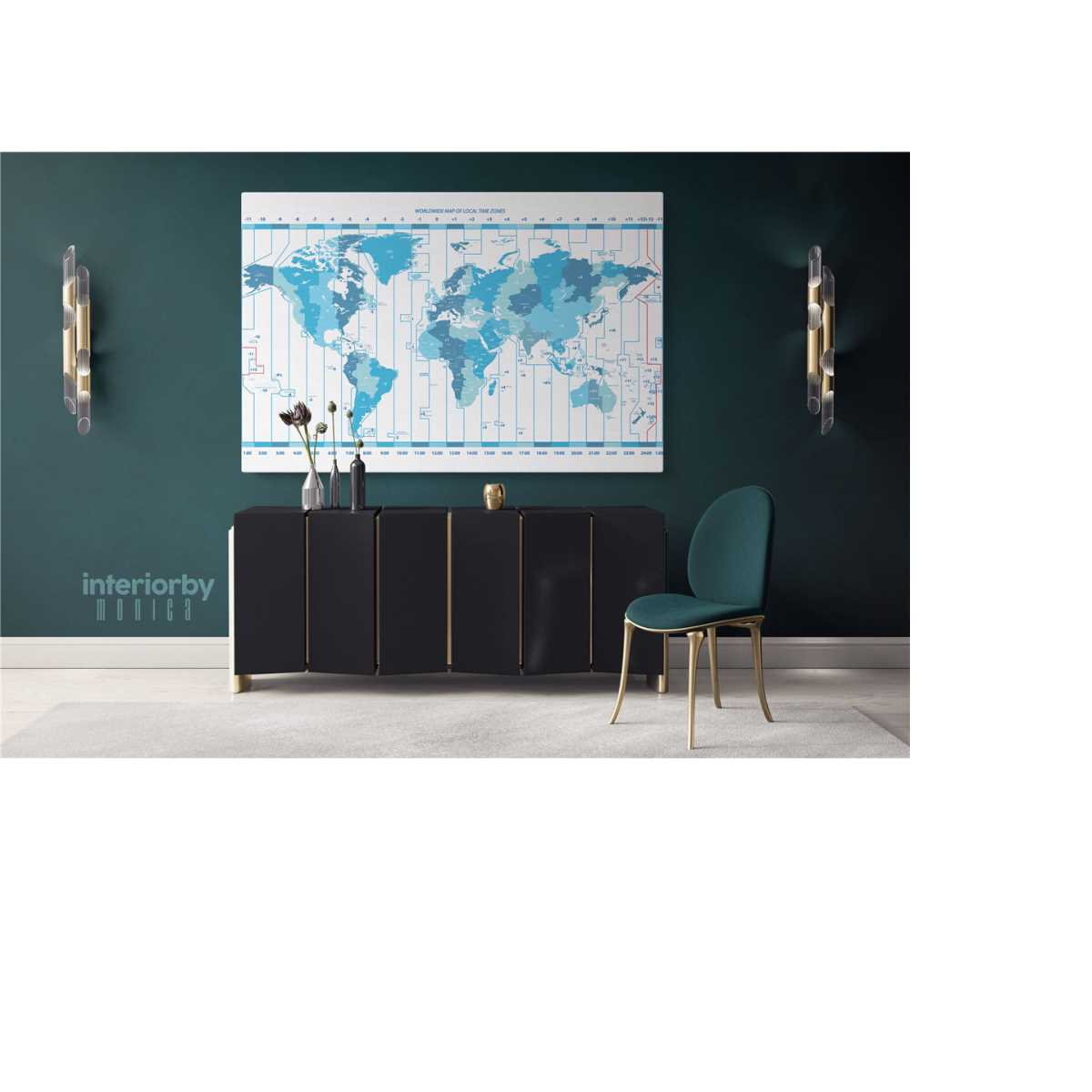 World Map Outline with Countries Canvas, Detailed world map | Inspire ...