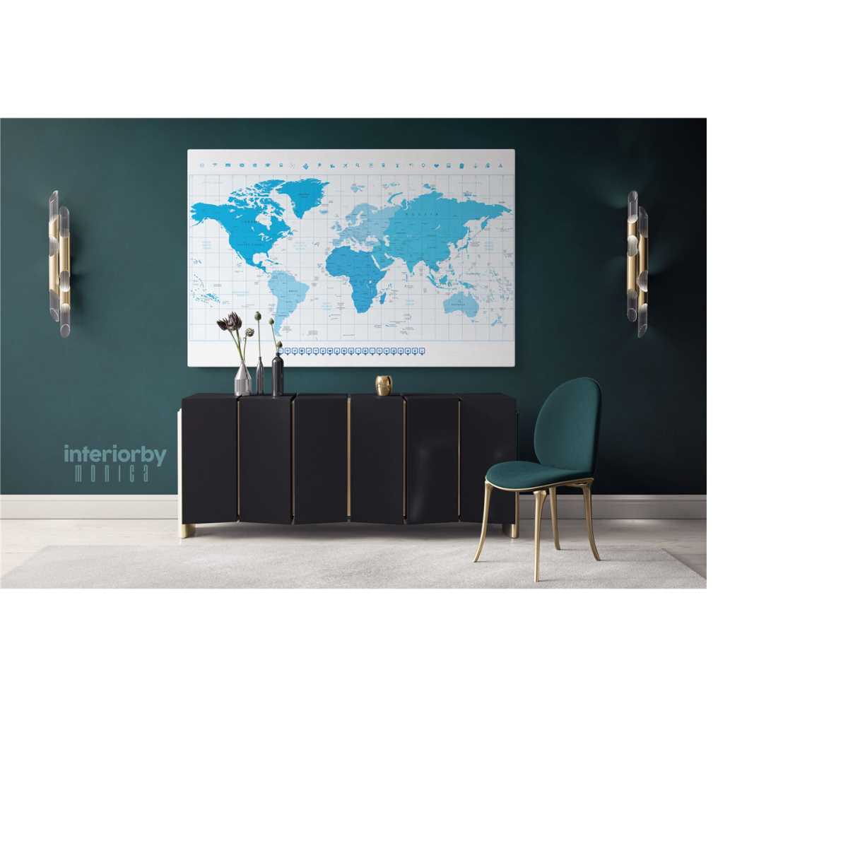 Detailed world map Canvas, World Map Outline with Countries, | Inspire ...