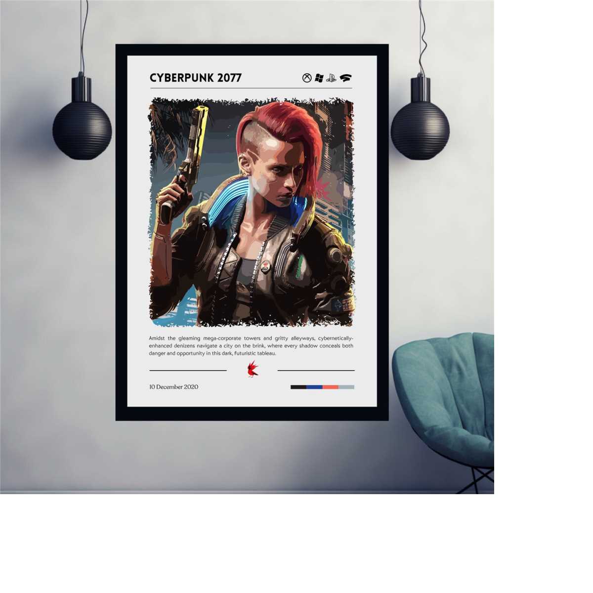 Cyberpunk 2077 Poster, Cyberpunk 2077 Print, Gaming Room Pos | Inspire ...