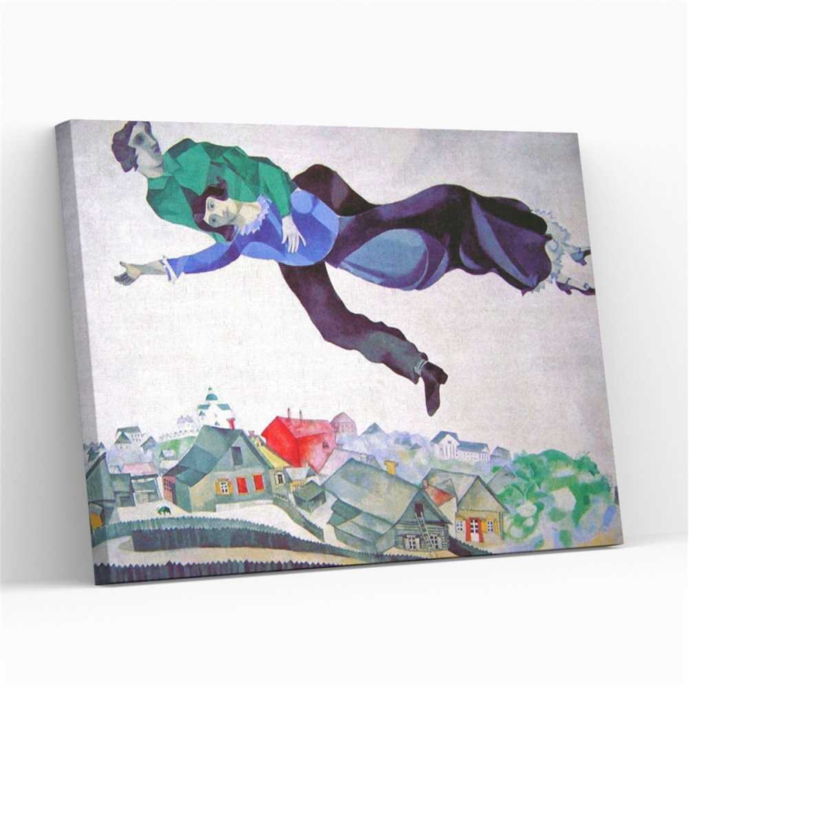 Marc Chagall Over the Town,Artwork Reproduction,Canvas Wall | Inspire ...