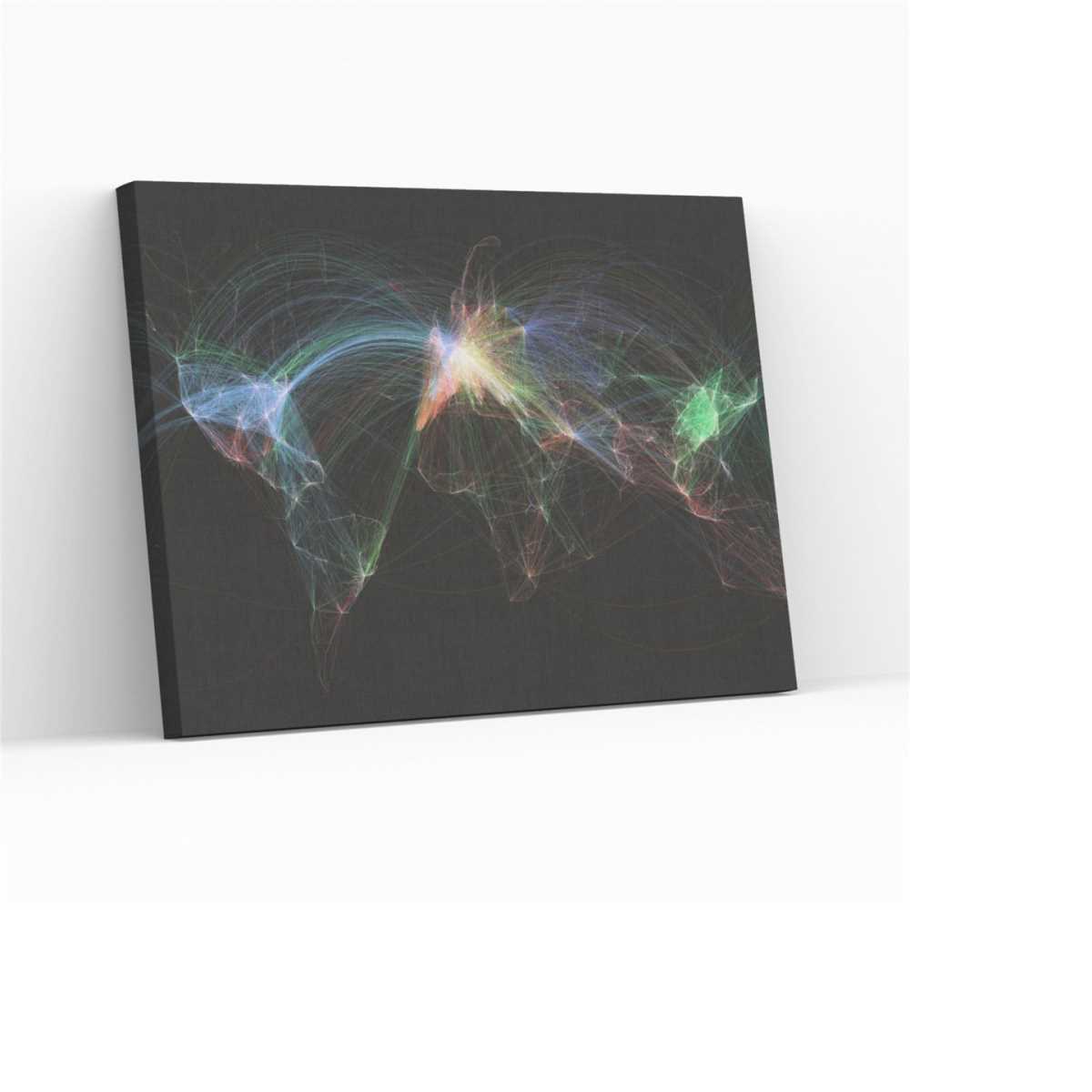 Flight Routes World Map Air Traffic Patterns Aviation Blue W - Inspire ...