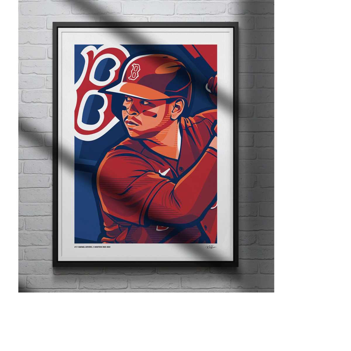Rafael Devers Poster Boston Red Sox Baseball Illustrated Art - Inspire ...