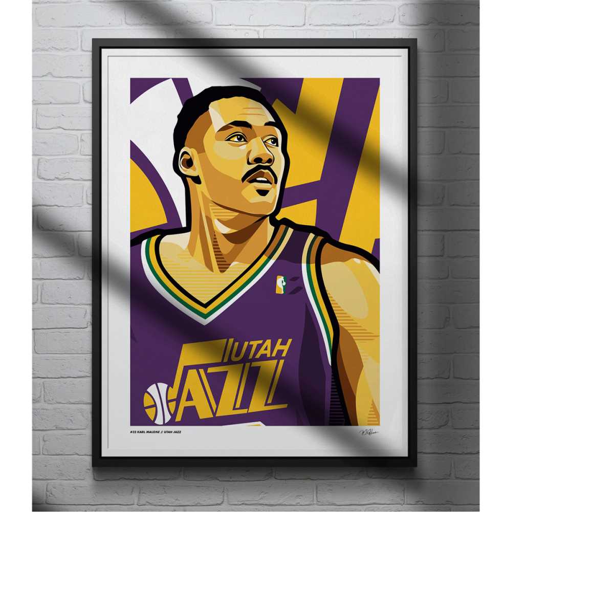 Karl Malone Poster Utah Jazz Basketball Art Print | Inspire Uplift
