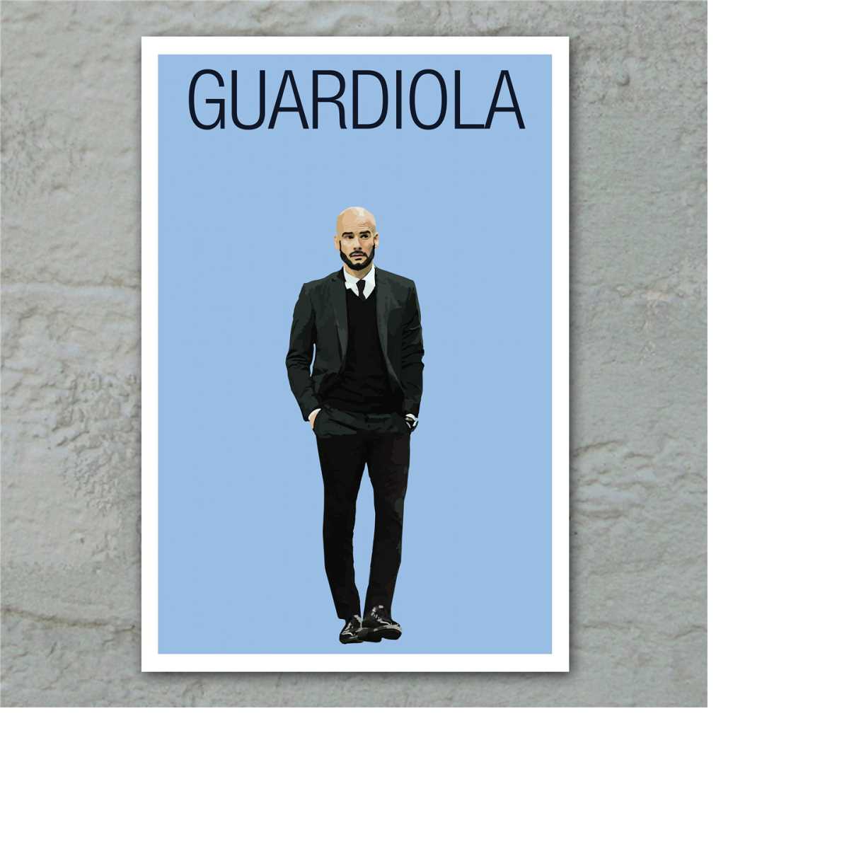 Pep Guardiola Poster - Manchester City Art Poster - Guardiol - Inspire ...