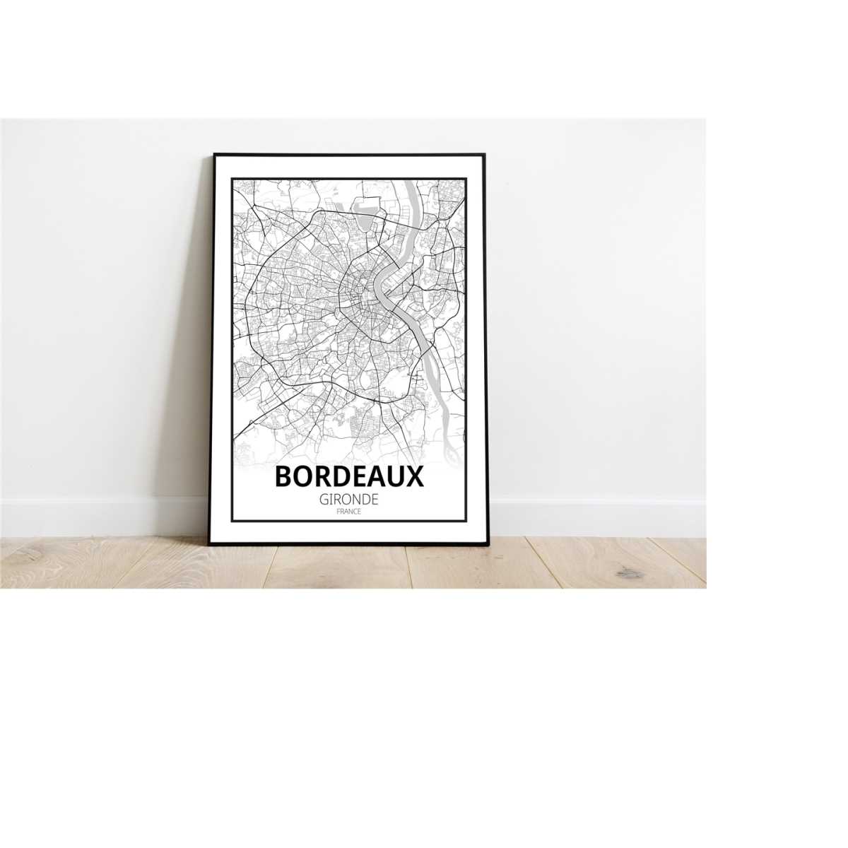 Map of the city of Bordeaux. Poster - Poster - Print | Inspire Uplift