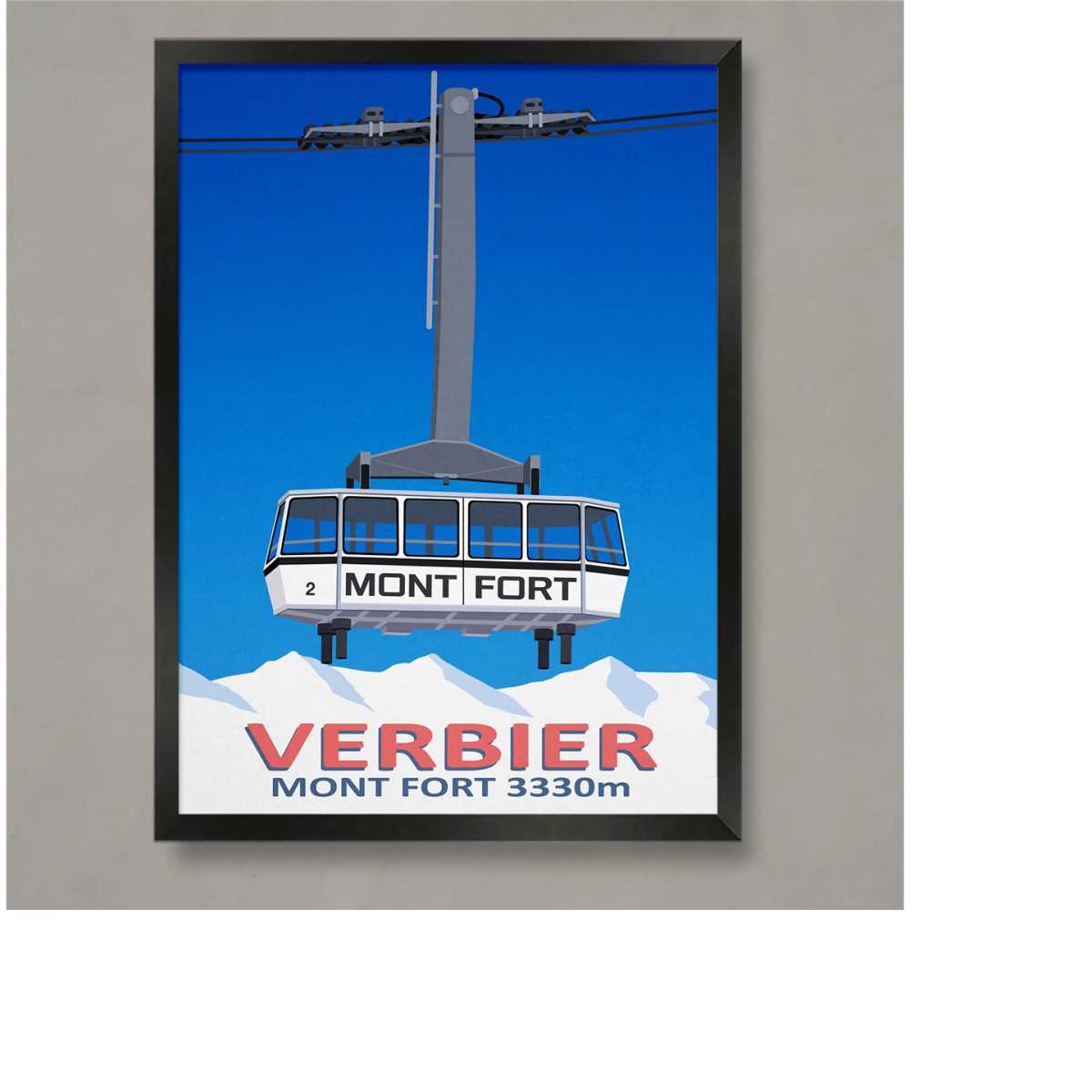 Verbier Vintage Cable Car Poster, Ski Resort Poster, Ski Pri | Inspire ...