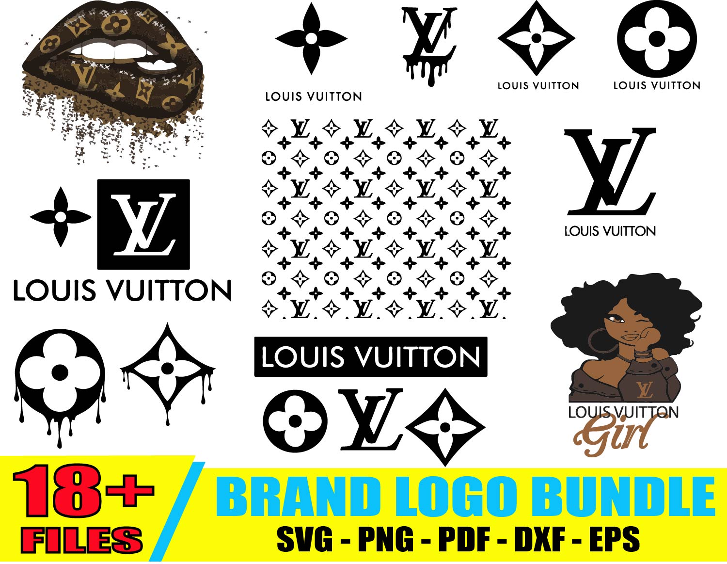 Louis Vuitton Bundle Svg, Luxury Logo Svg | Inspire Uplift