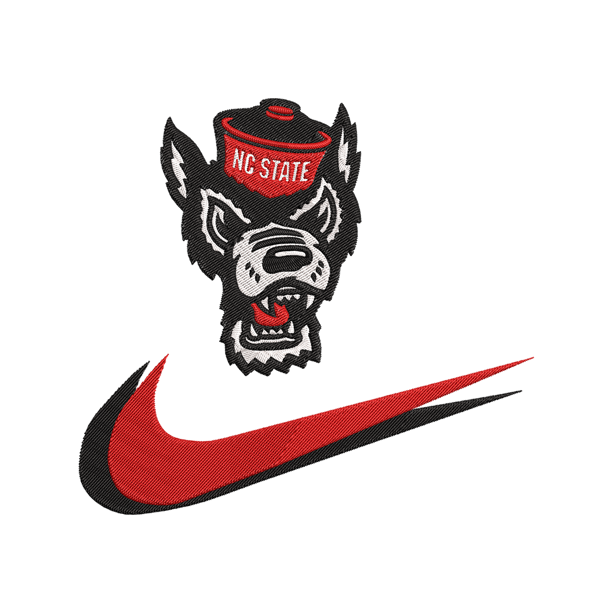NC State Wolfpack Double Swoosh Nike Logo Embroidery Design | Inspire ...