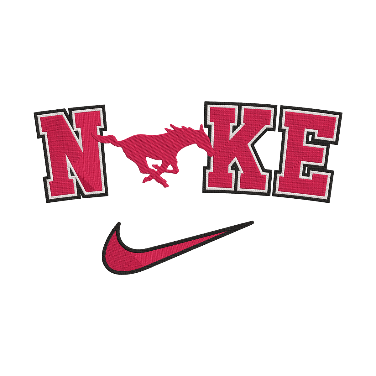 SMU Mustangs Nike Logo Embroidery Design Download File | Inspire Uplift