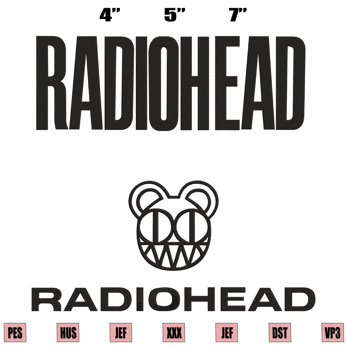 Radio Head Logo Rock Band Embroidery Design Download File - Inspire Uplift