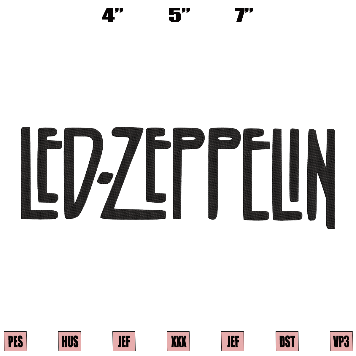 Led Zeppelin Logo Rock Band Embroidery Design Download File | Inspire ...