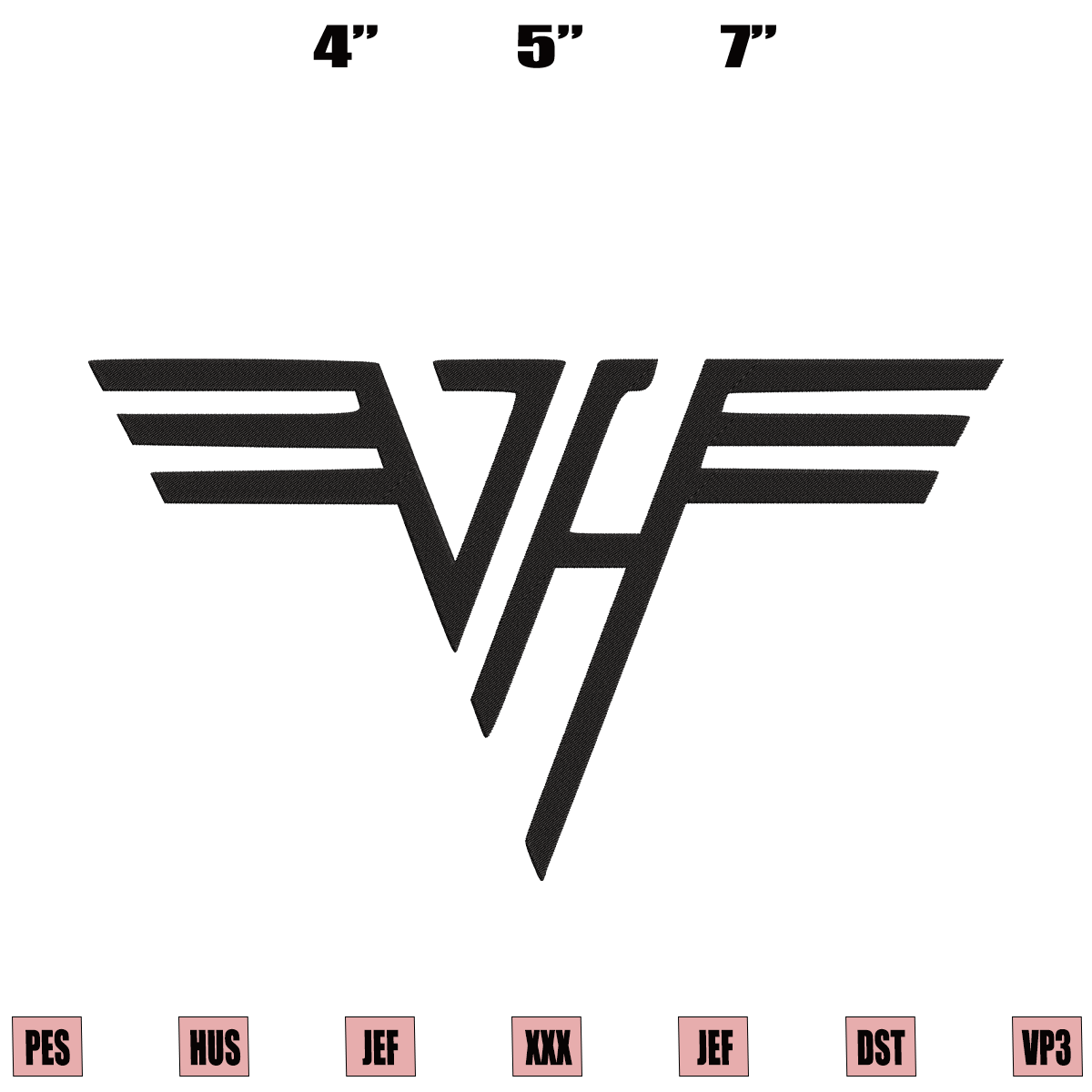 Van Halen Logo Rock Band Embroidery Design Download File | Inspire Uplift