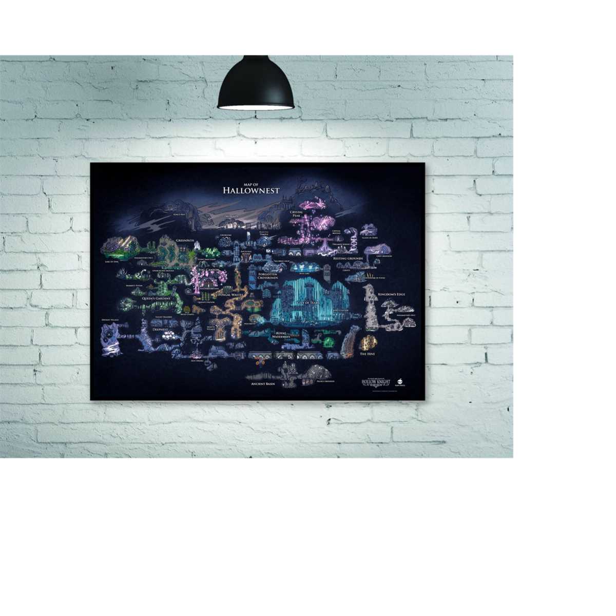 Hollow Knight Map Poster video game poster cover Game poster | Inspire ...