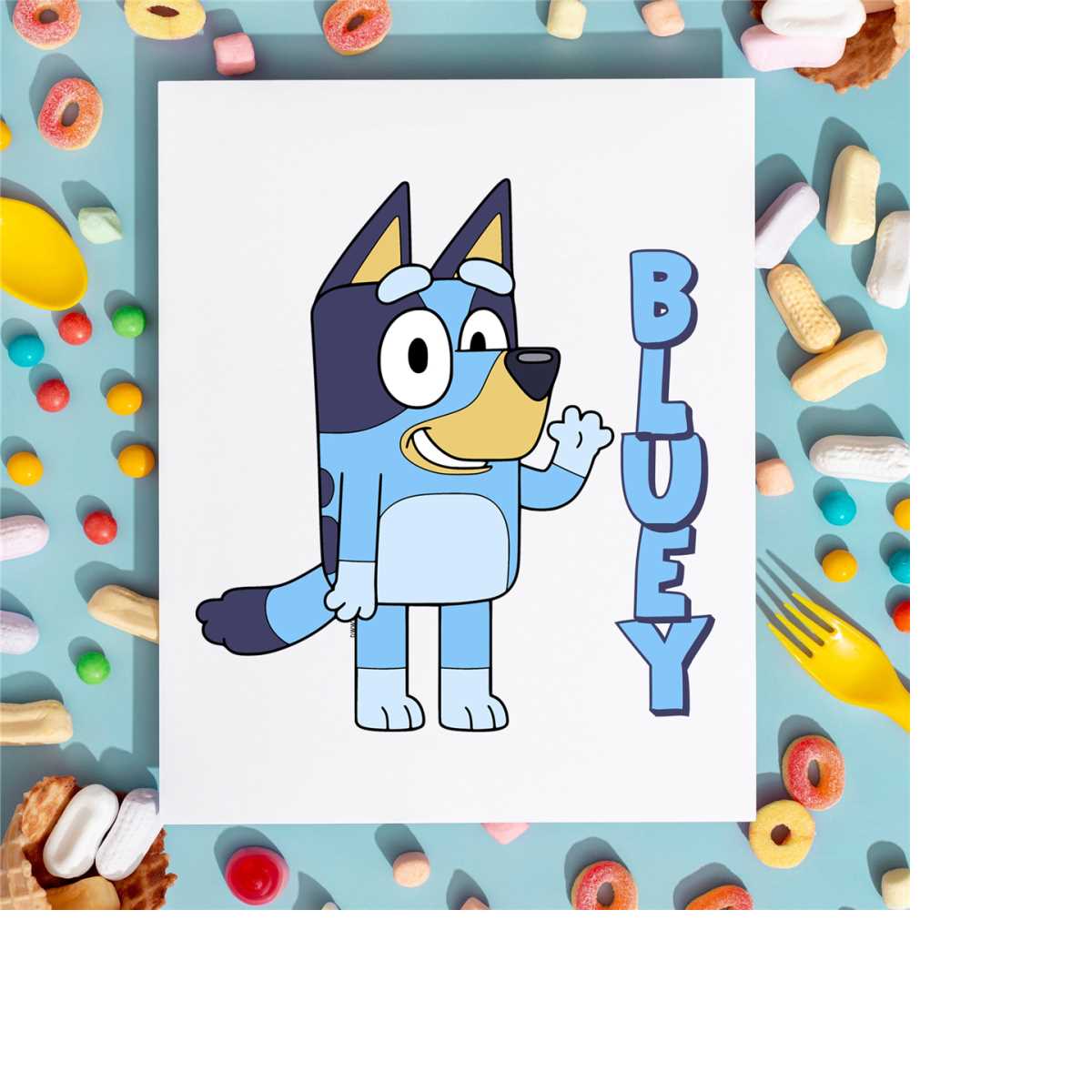 Bluey Cartoon Poster, Bluey Kids Tv Series Poster, Kids Room - Inspire ...