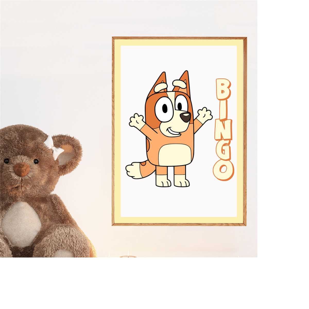 Bingo Bluey Cartoon Poster, Bluey Cartoon Tv series Wall Art | Inspire ...
