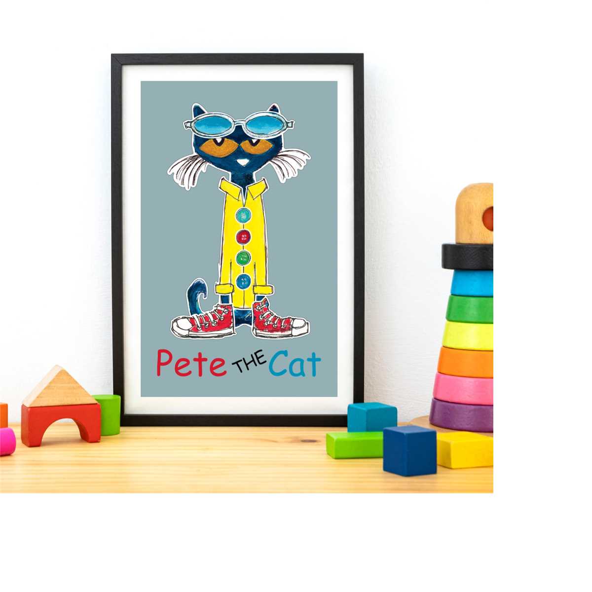 Pete the Cat Wall Art, Pete the Cat Books Art, Kids Book, Ch | Inspire ...