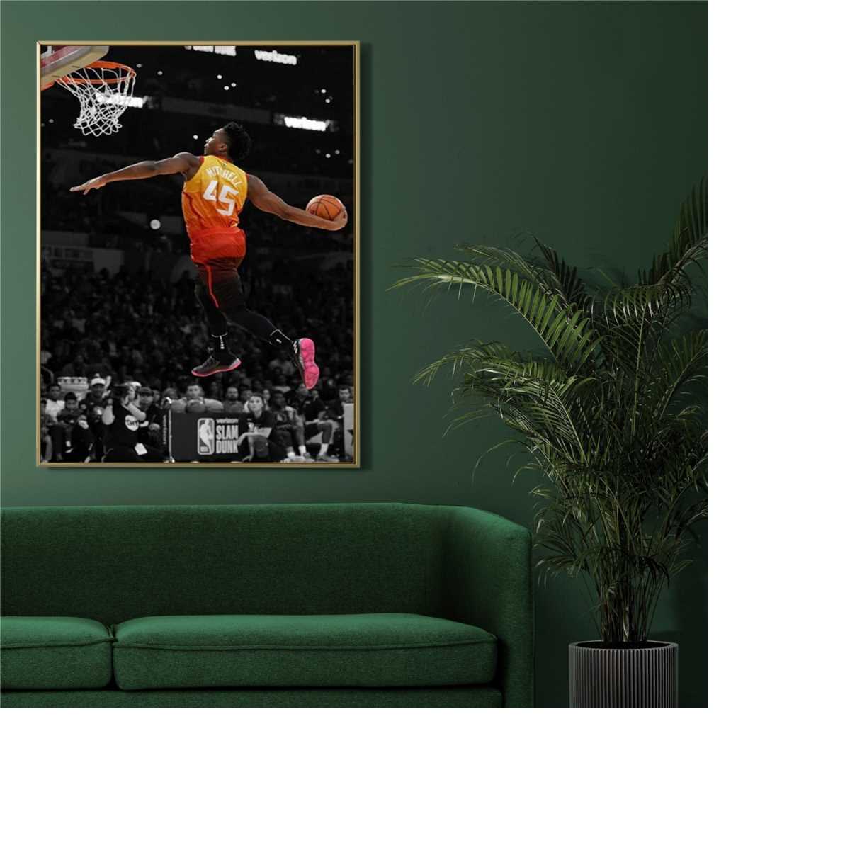 Donovan Mitchell Poster, Dunk Poster, Basketball Poster | Inspire Uplift