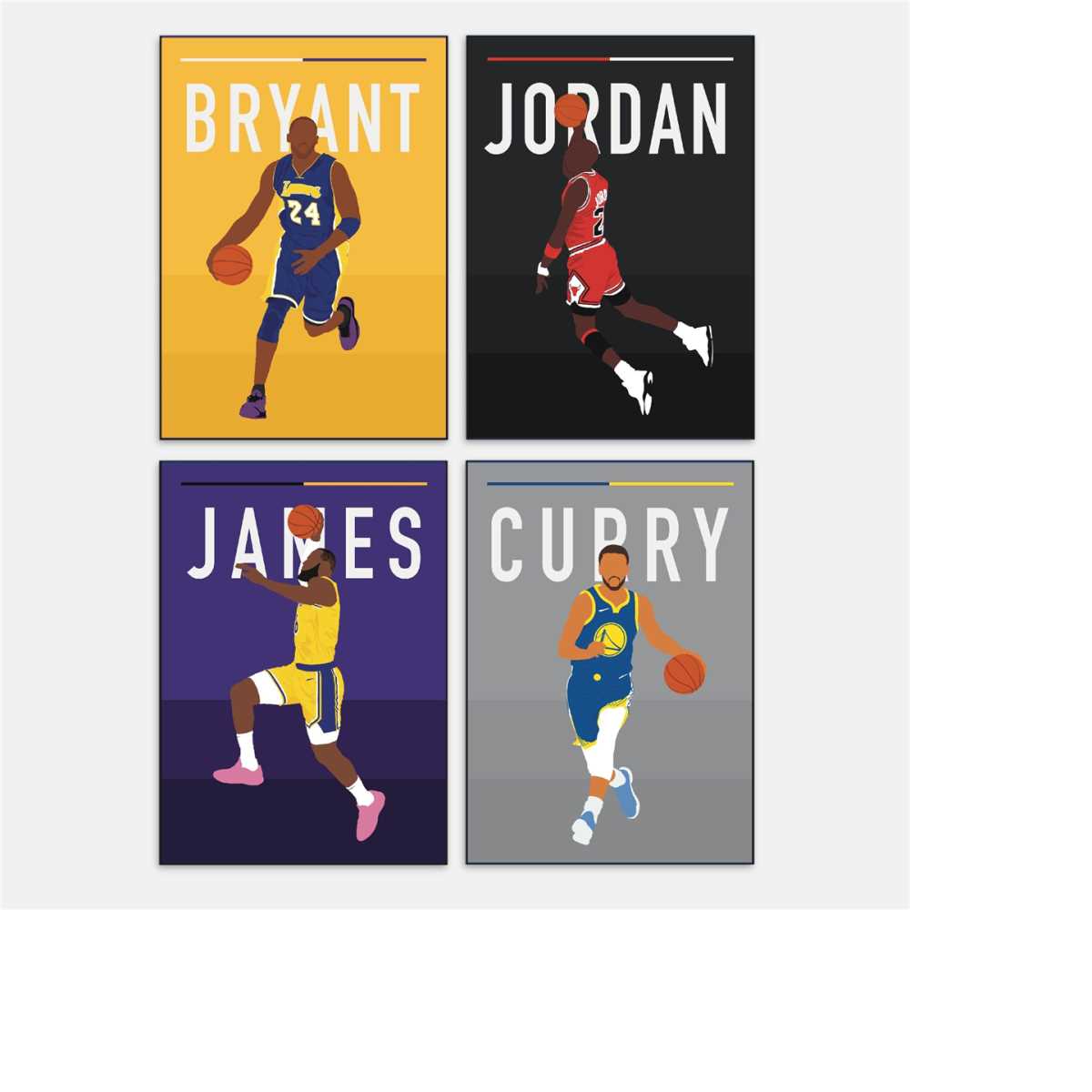 NBA GOATS Poster Set Printable, Jordan, Kobe Bryant, Lebron - Inspire ...