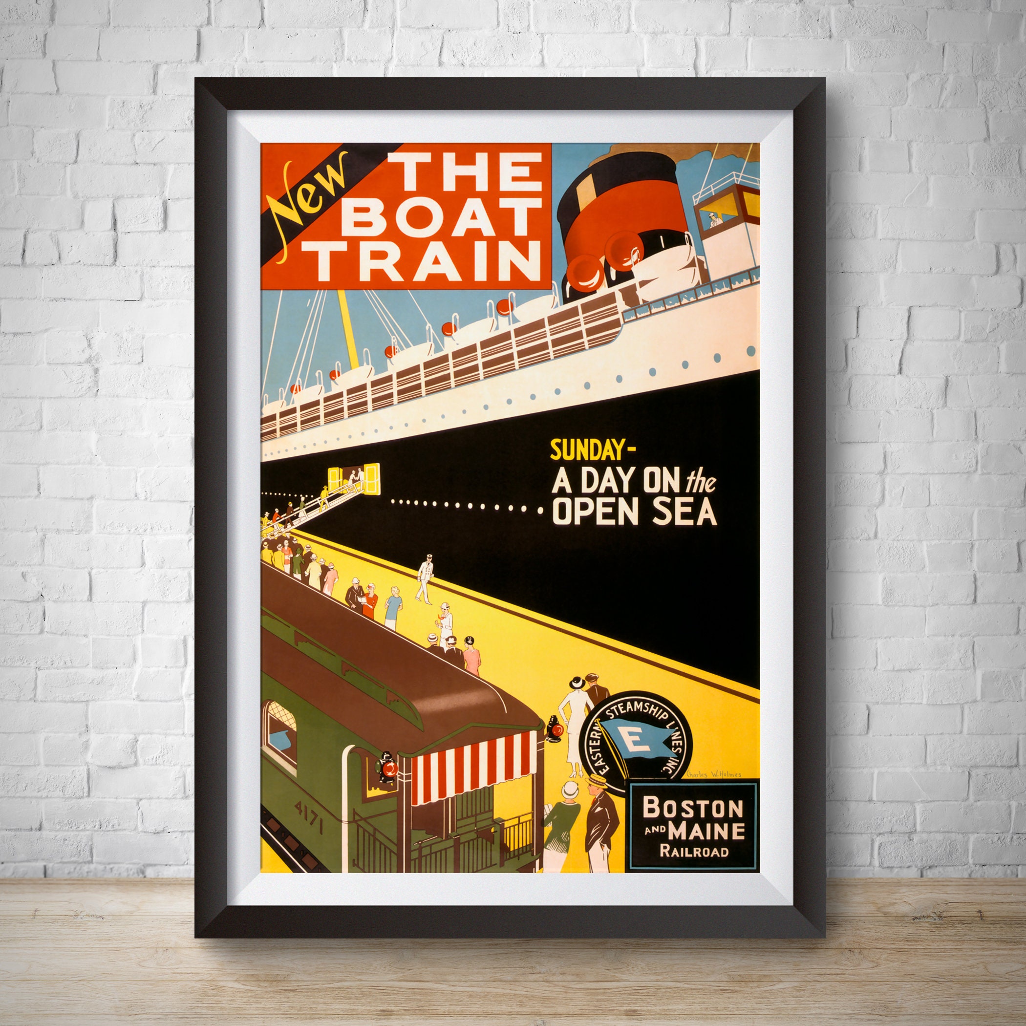 Boat Train Travel Poster 1920 Vintage Boat Train Travel Vint | Inspire ...