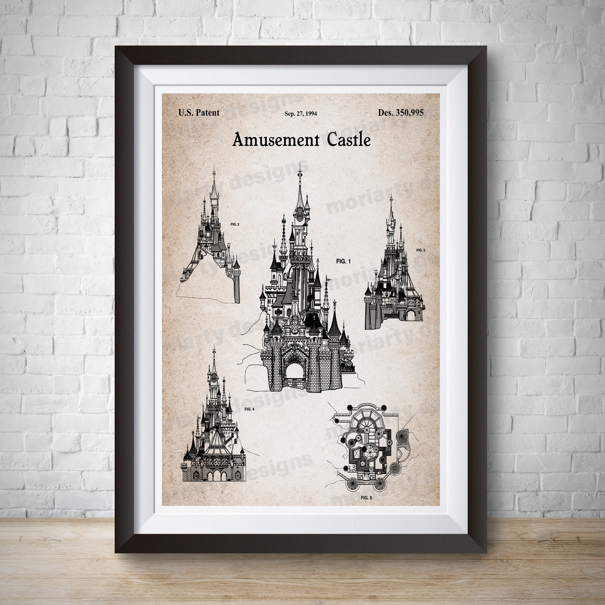 Castle Disney Patent Magic Kingdom Vintage Patent Vintage Di | Inspire Uplift