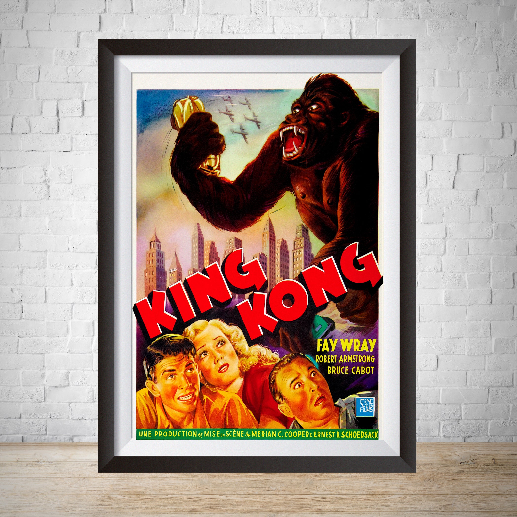 King Kong Movie Poster 1933 Vintage Movie Poster Hand Drawn | Inspire ...