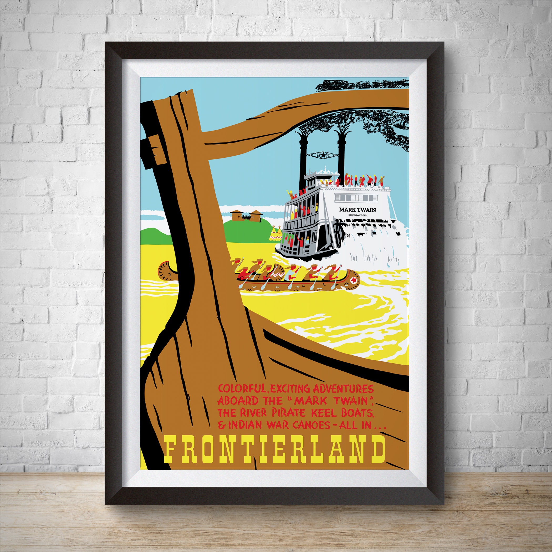 Mark Twain Frontierland Attraction Poster, Disneyland Vintag | Inspire ...