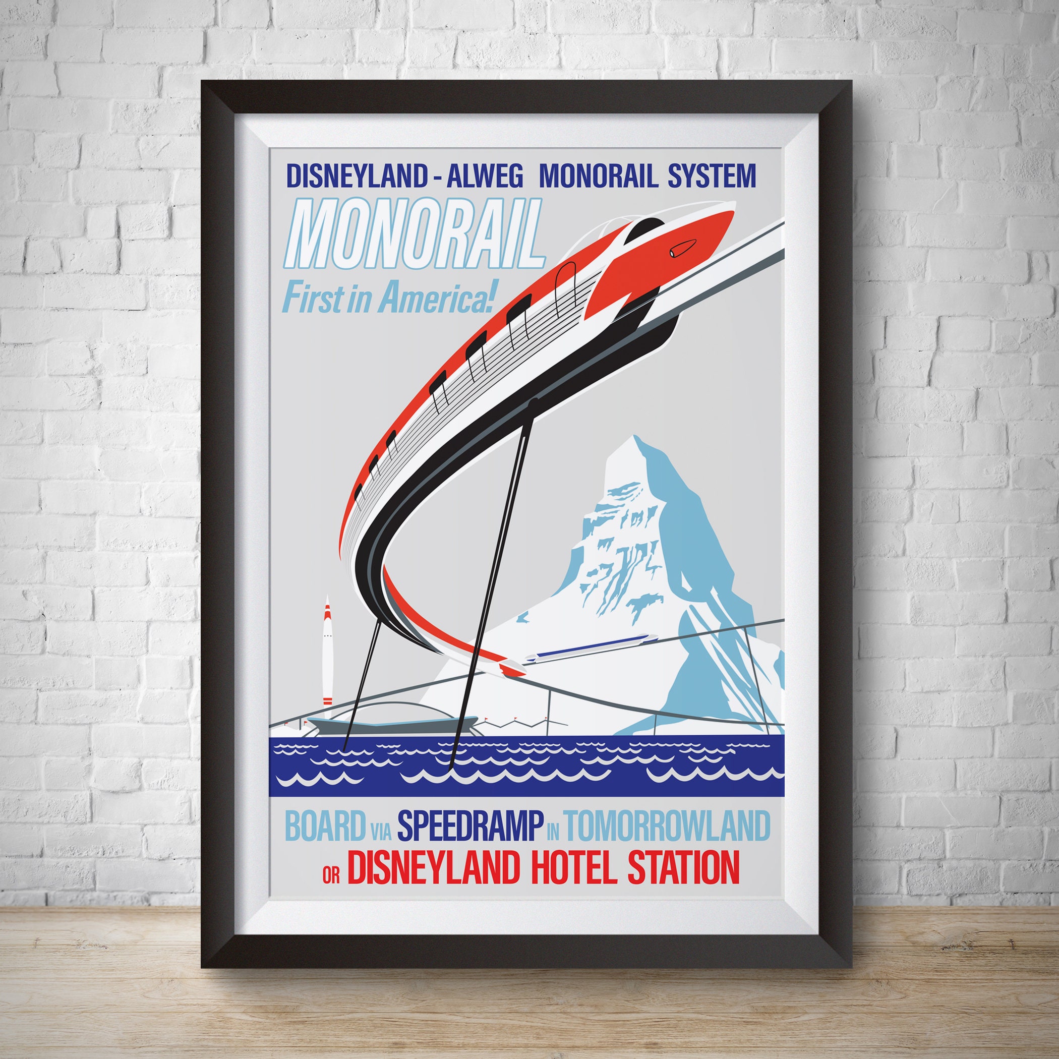 Monorail Attraction Poster, Disneyland Poster Disneyland Vin | Inspire ...