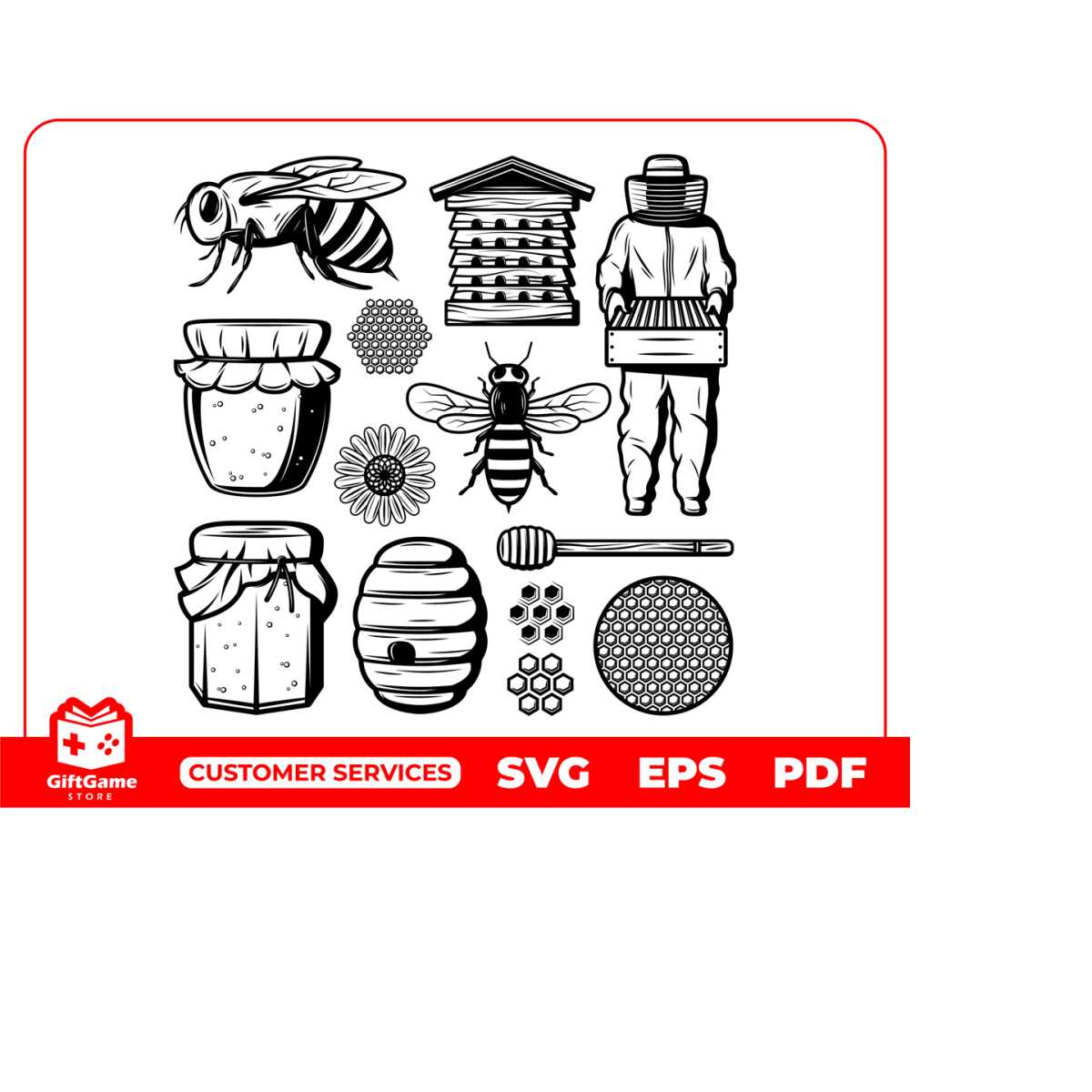 Beehive SVG honey svg EPS PDF File Cut | Inspire Uplift