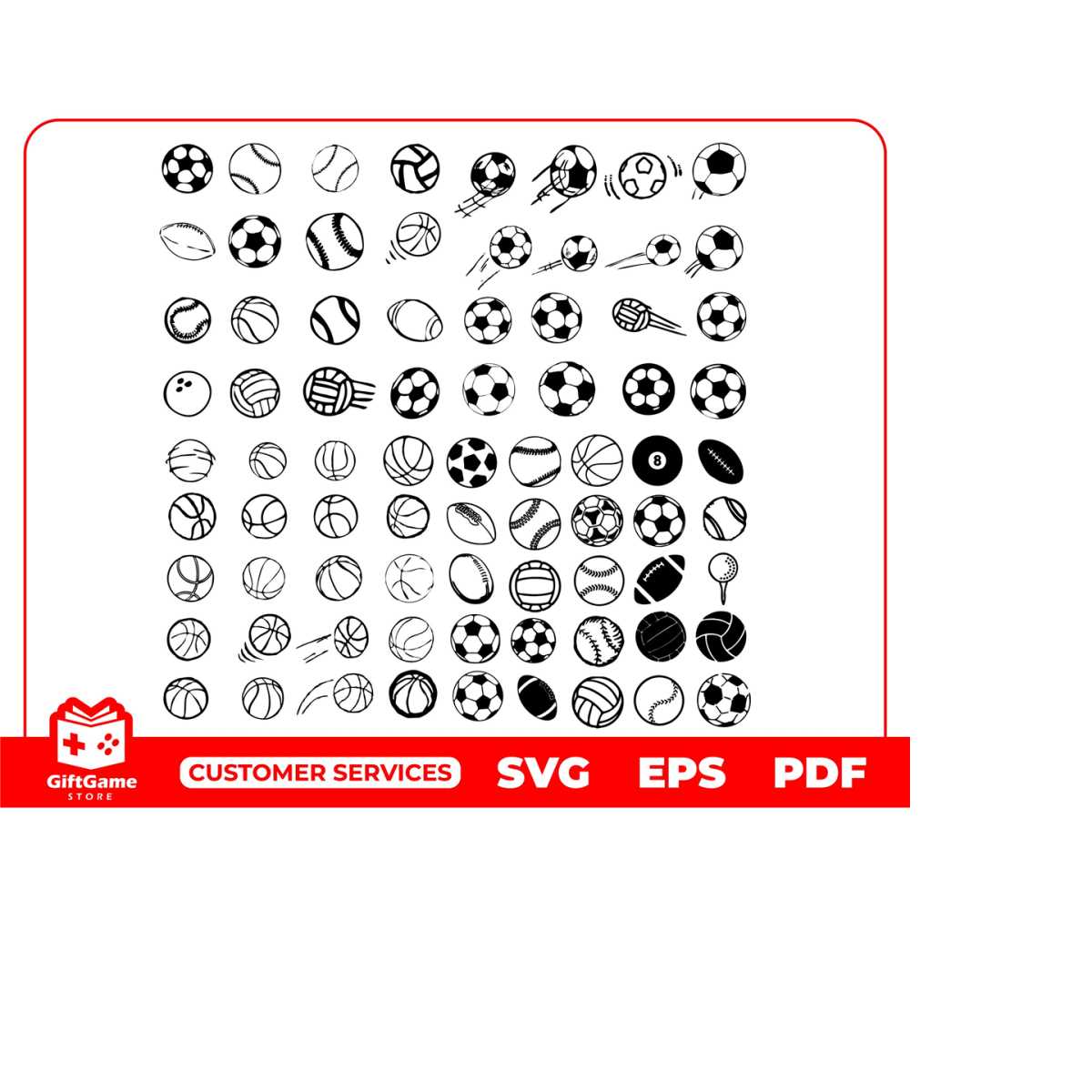 Balls SVG EPS PDF File Cut file for | Inspire Uplift
