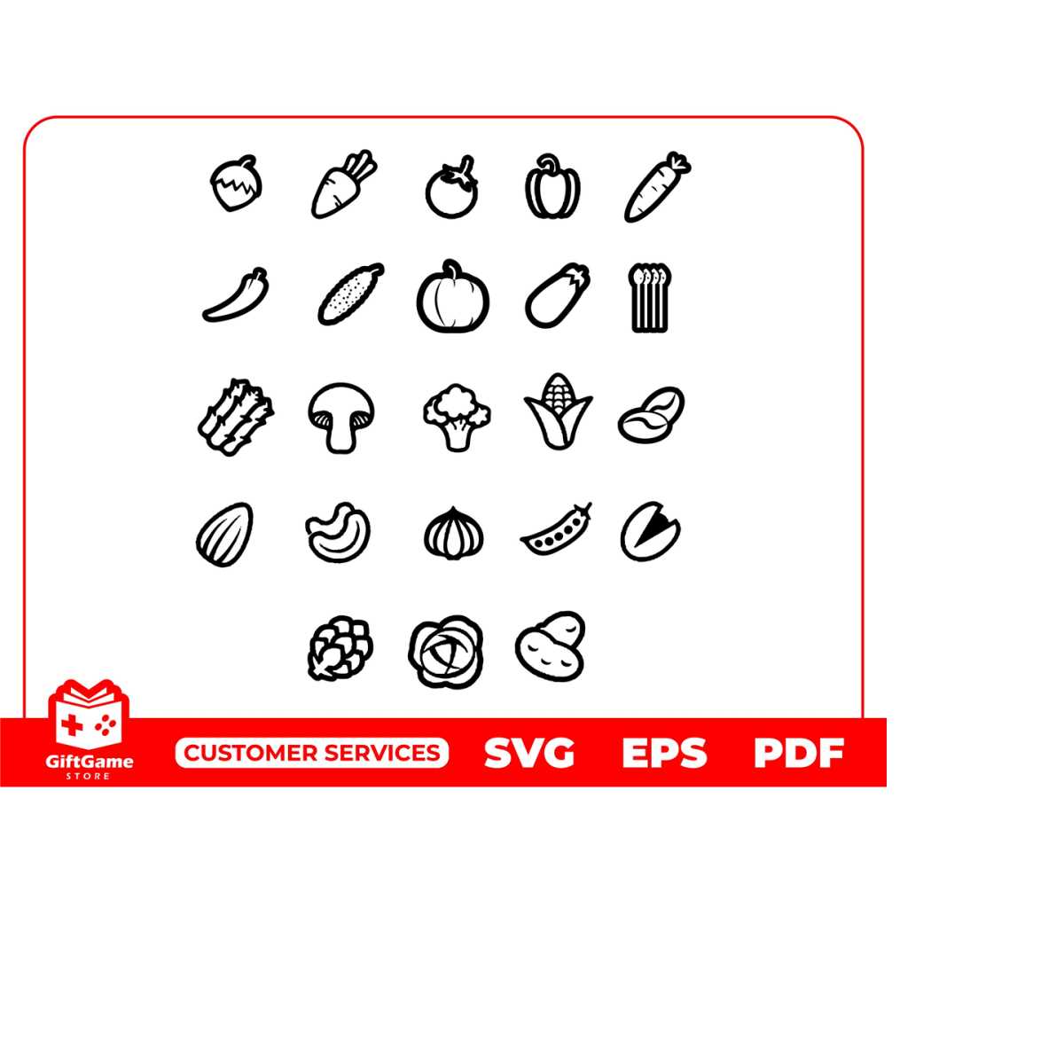 Healthy vegetable SVG EPS PDF File Cut file | Inspire Uplift