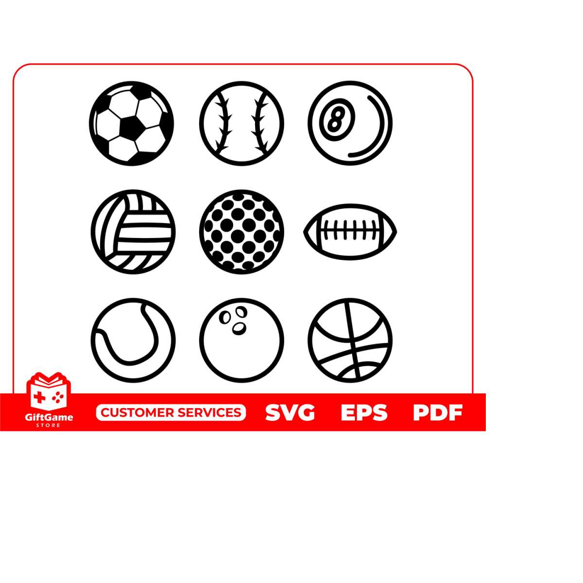 Balls SVG EPS PDF File Cut file for | Inspire Uplift