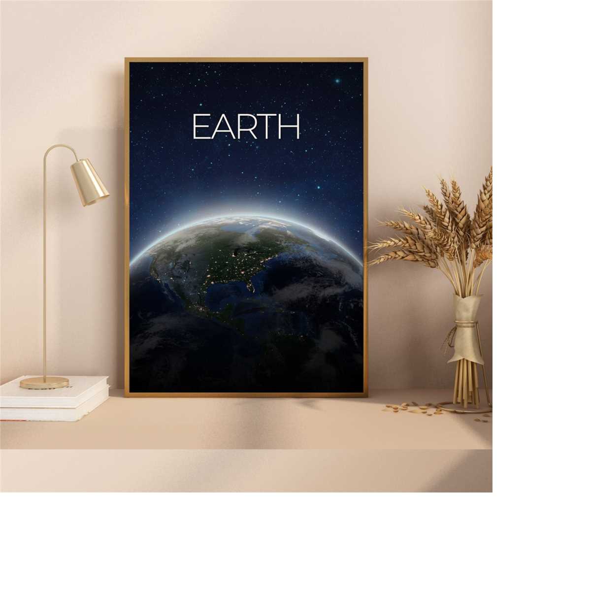 Earth Poster, Solar System Printable, Planet Facts Wall | Inspire Uplift