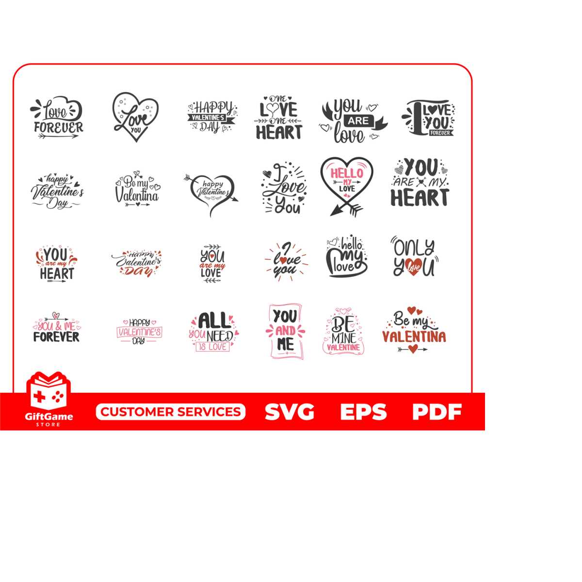 Valentine Svg Bundle Hearts Svg, Love Svg, Valentine | Inspire Uplift