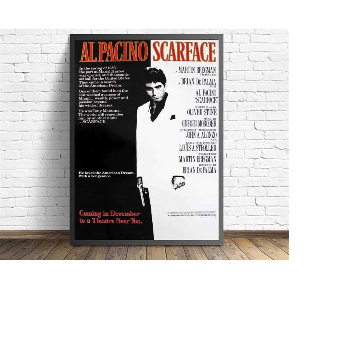 Al Pacino Scarface Movie Poster Wall art Canvas | Inspire Uplift