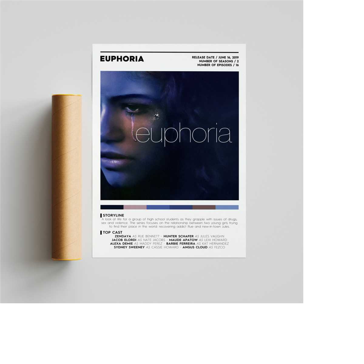 Euphoria TV Show Poster, TV Poster, Wall Art, | Inspire Uplift
