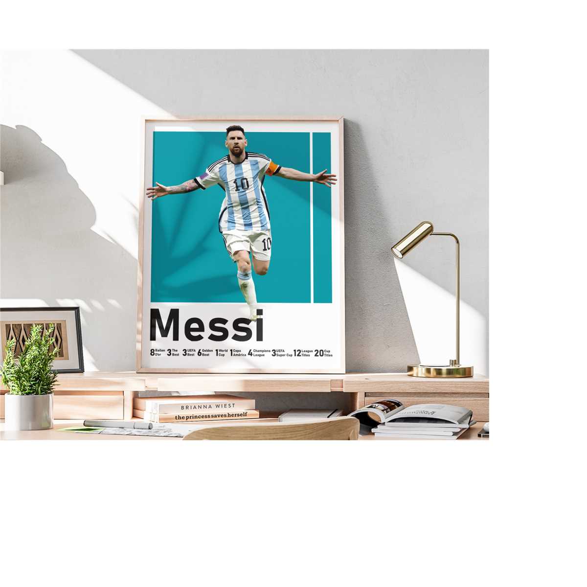 Printable Lionel Messi Poster, Soccer Wall Art, Argentina | Inspire Uplift