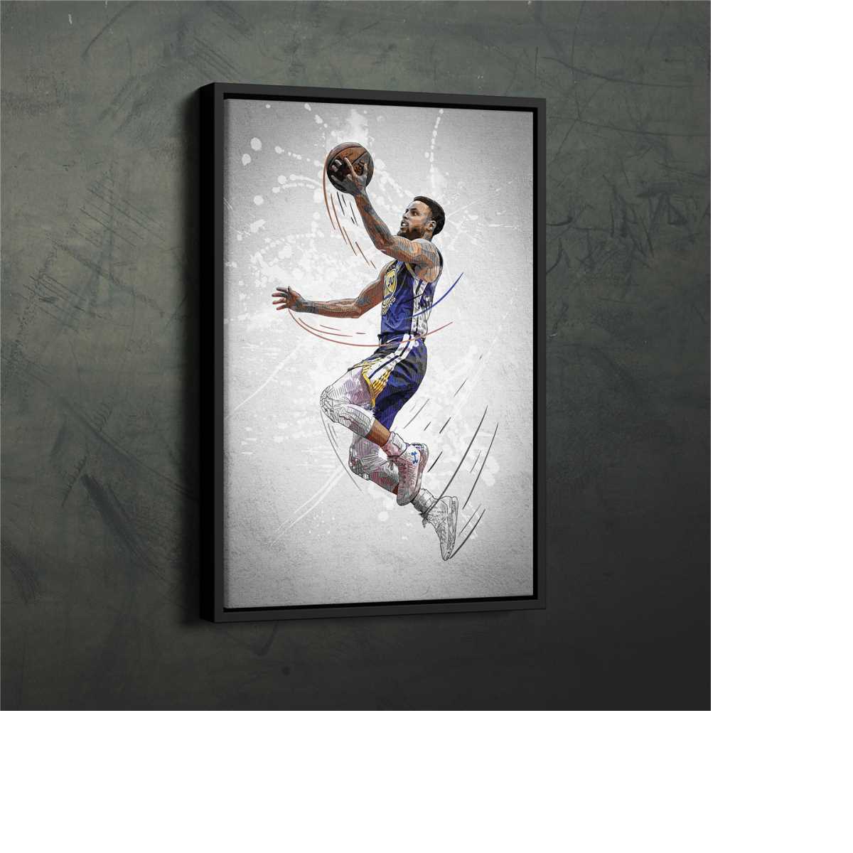 Stephen Curry Poster Golden State Warriors NBA Framed | Inspire Uplift