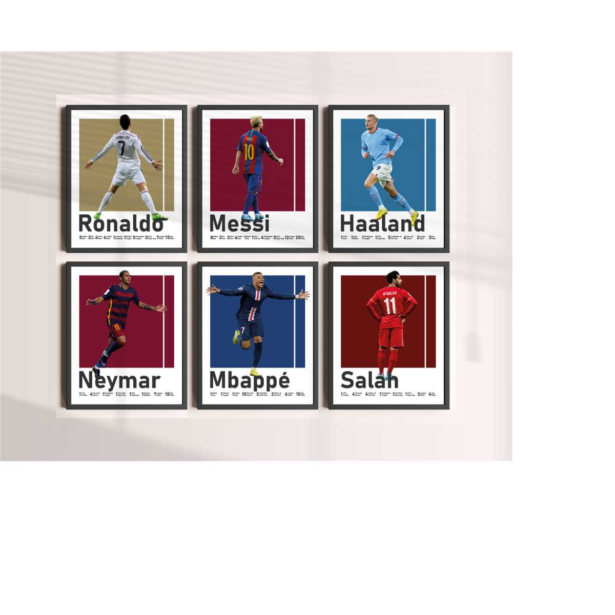 Printable Soccer Stars Poster Bundle, Messi Ronaldo Mbappe, - Inspire ...