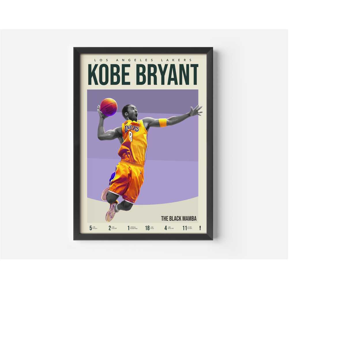 Kobe Bryant Inspired Poster, LA Lakers Art Print, | Inspire Uplift