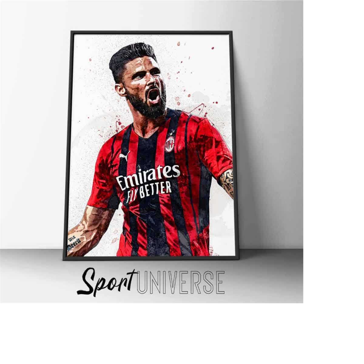 Olivier Giroud print Olivier Giroud Canvas, AC Milan, | Inspire Uplift