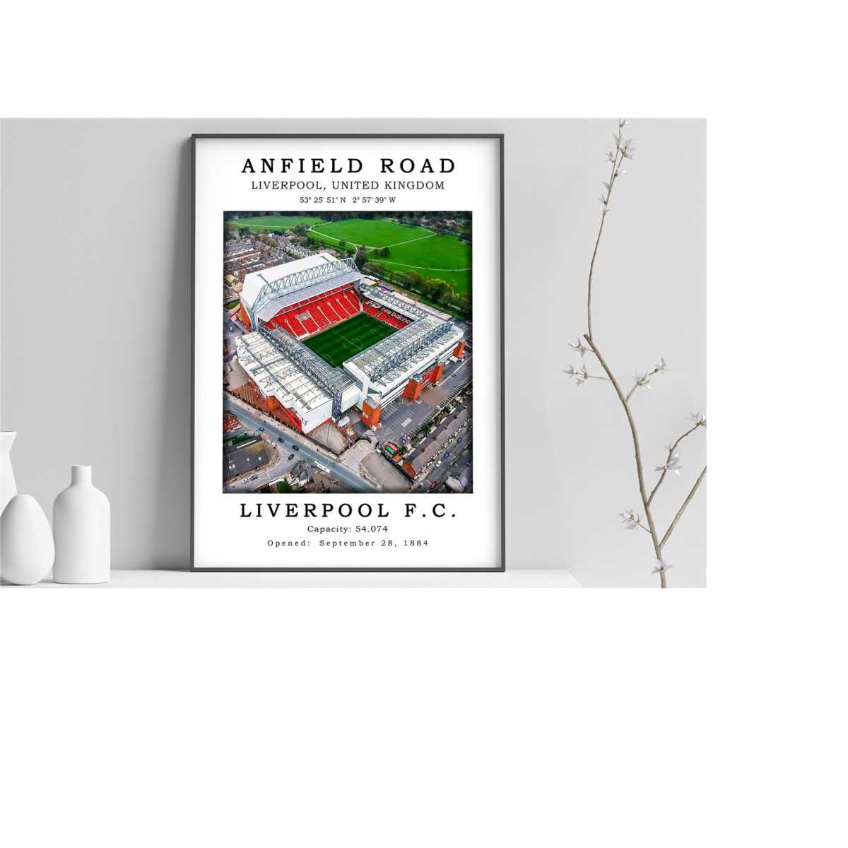 Liverpool FC Poster, Anfield Road Stadium Poster, Football | Inspire Uplift