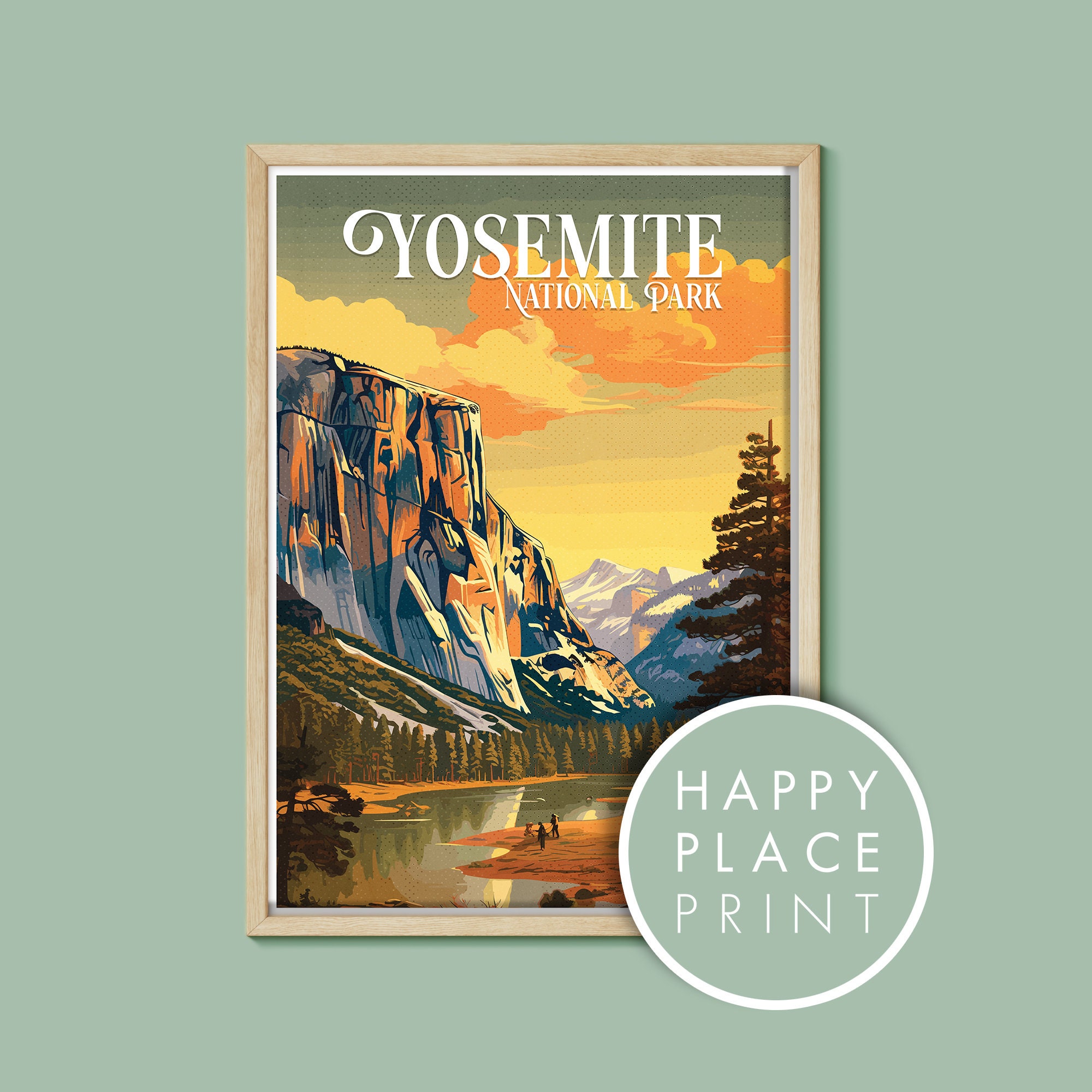Yosemite National Park Poster, Scenic Art Print, Mountain Wa | Inspire ...