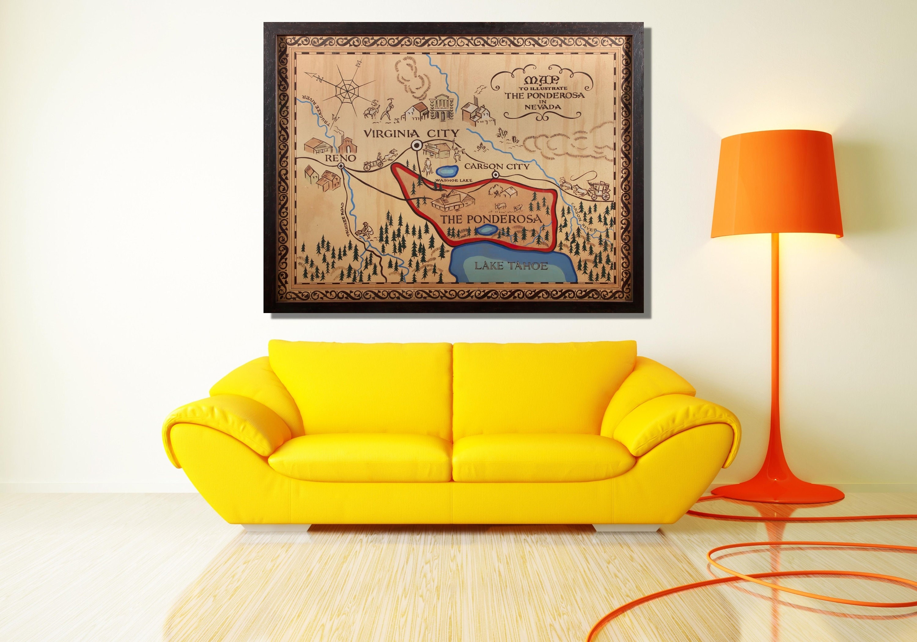 Bonanza Map Reproduction Ready To Hang Canvas, TV Ponderosa | Inspire ...